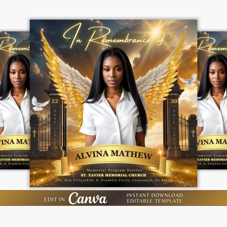 Memorial Funeral Announcement Flyer, Funeral Announcement Template ...