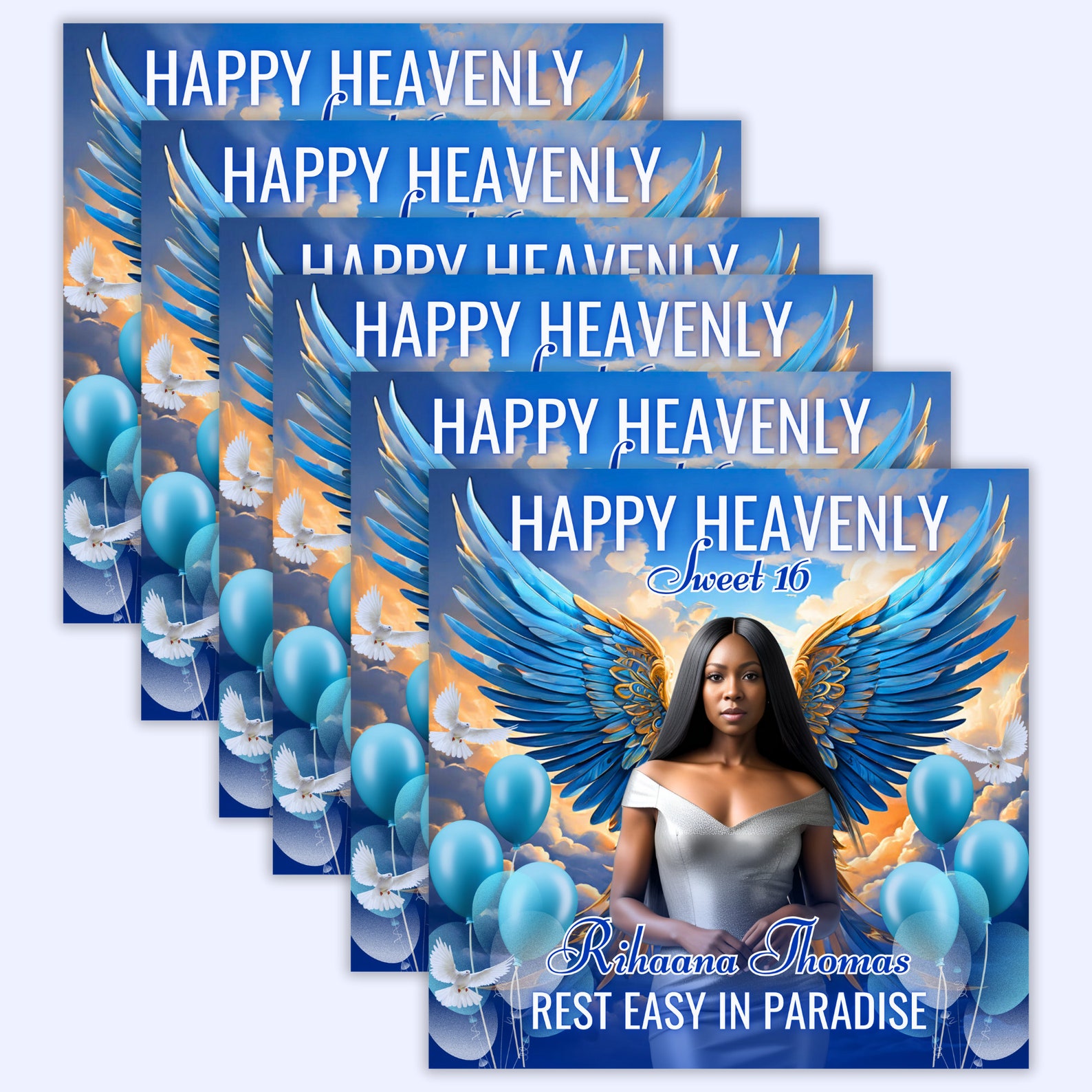 Memorial Birthday Flyer, Editable Stairway to Heaven Template (digital ...