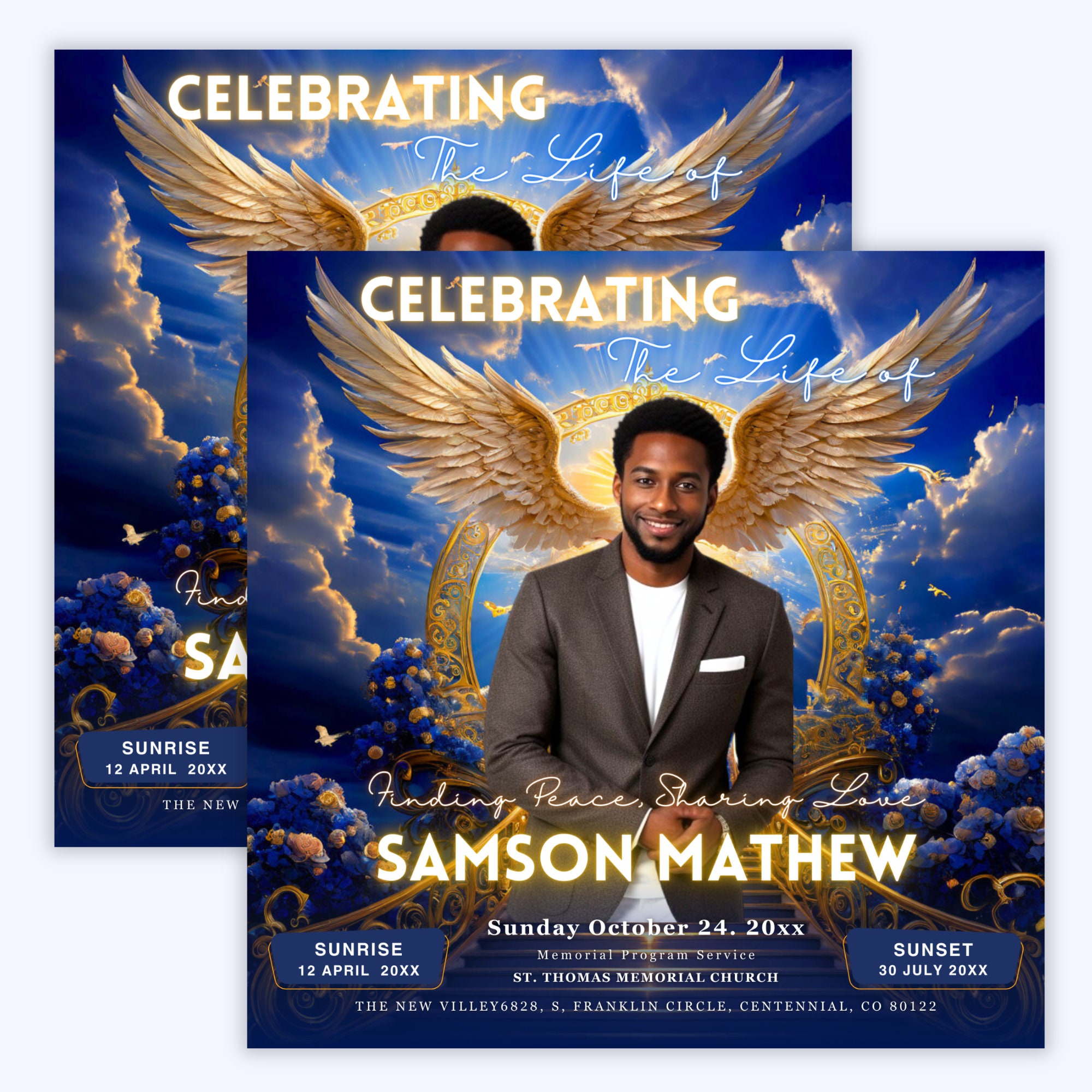 In Loving Memory Flyer, Memorial Funeral Announcement Flyer Template ...