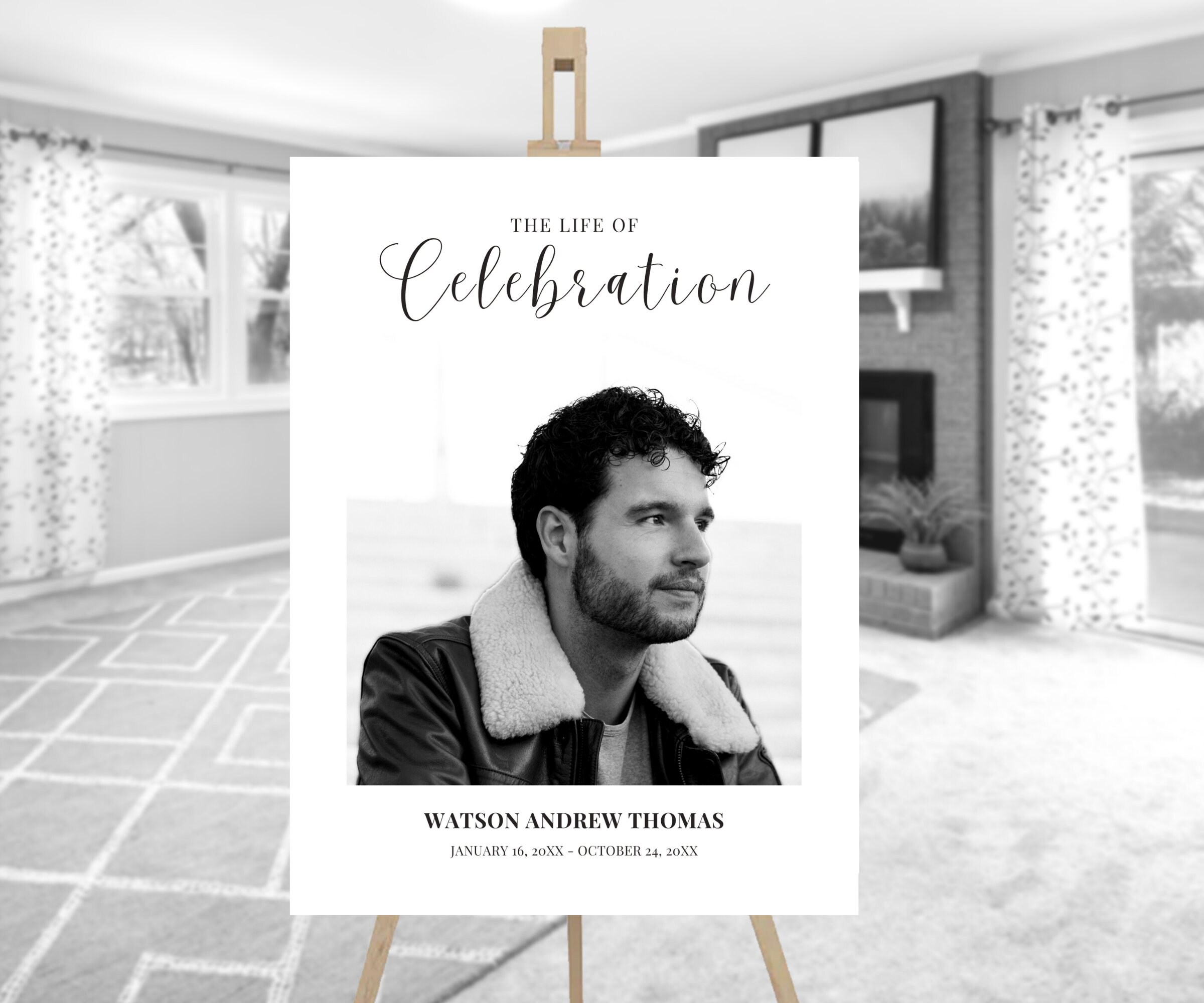 Editable Funeral Welcome Poster Women, Memorial Sign Photo Board, in ...