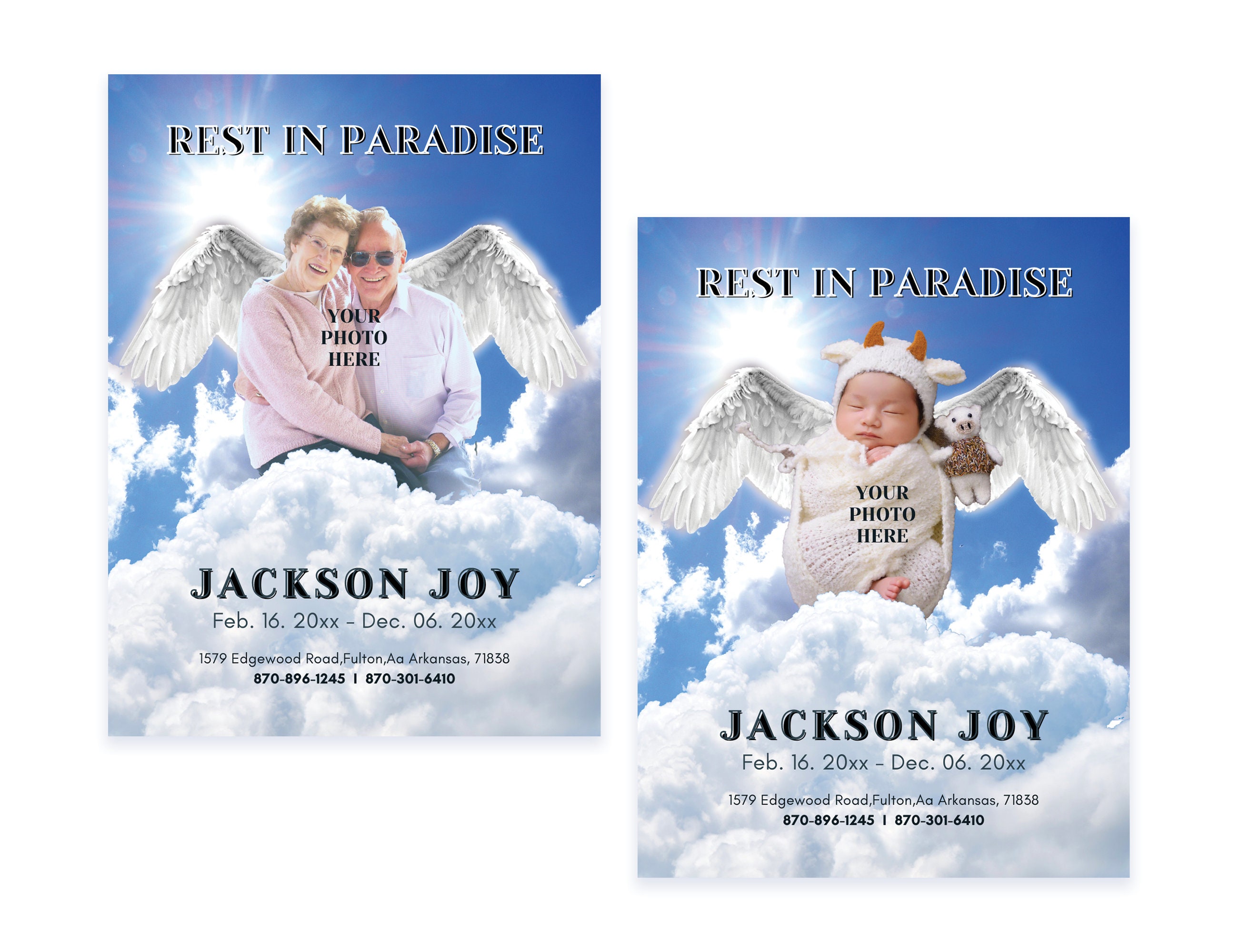 RIP Angel Wingstemplate,memorial Rest in Peace Add Photo for Funeral ...