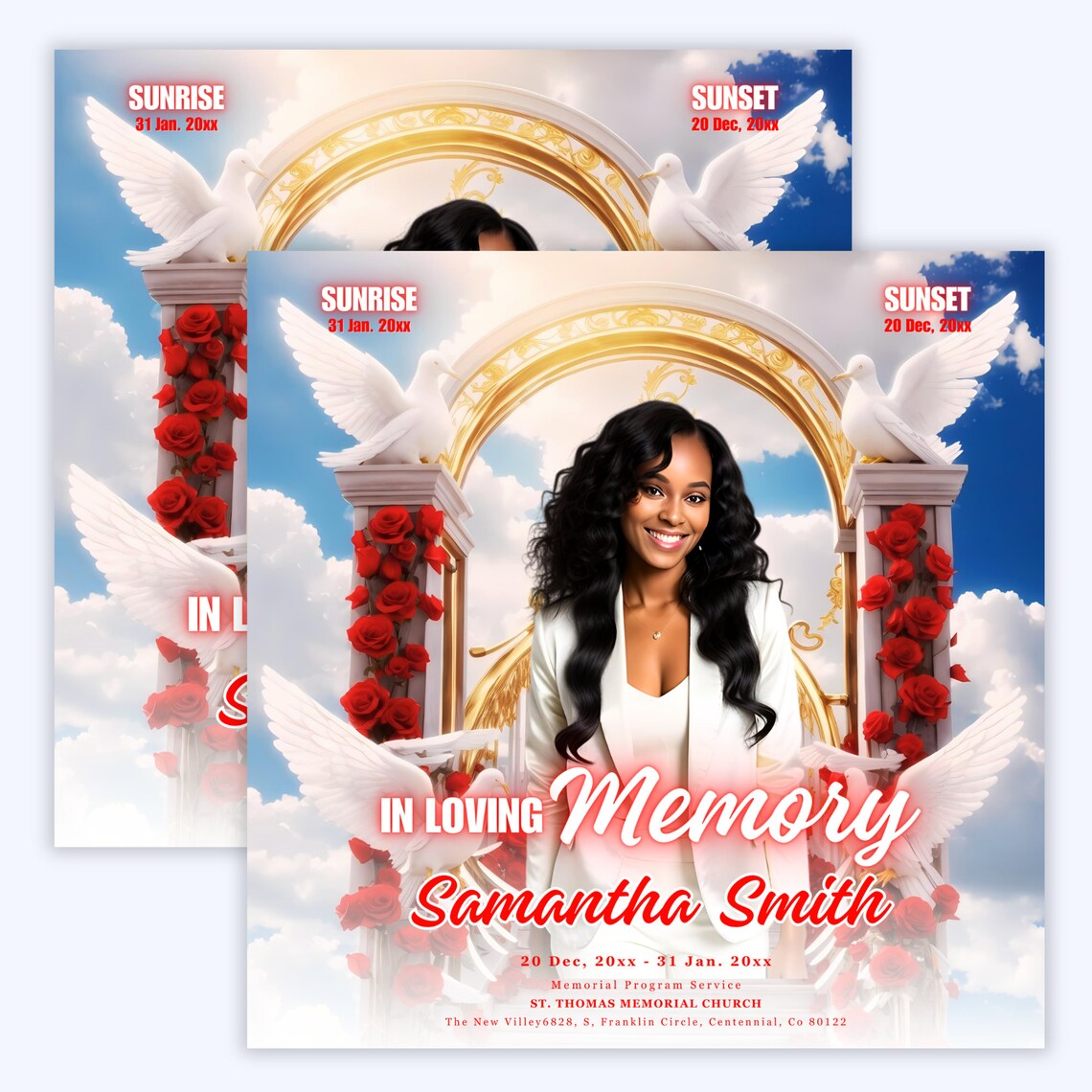 Memorial Funeral Announcement Flyer, Funeral Announcement Template ...