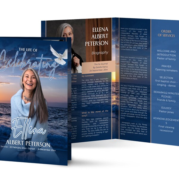 Memorial Magazine Template - Etsy