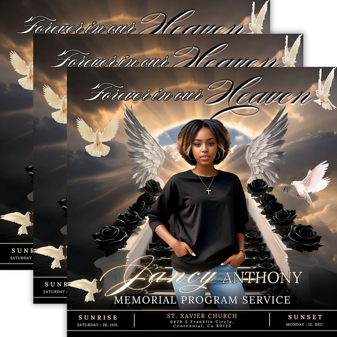 Memorial Funeral Announcement Flyer, Funeral Announcement Template ...