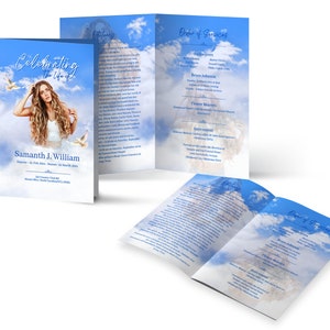 4 Page Funeral Program Template Canva Funeral Template - Etsy