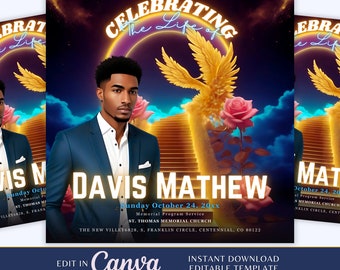 Memorial Funeral Announcement Flyer, Funeral Announcement Template ...