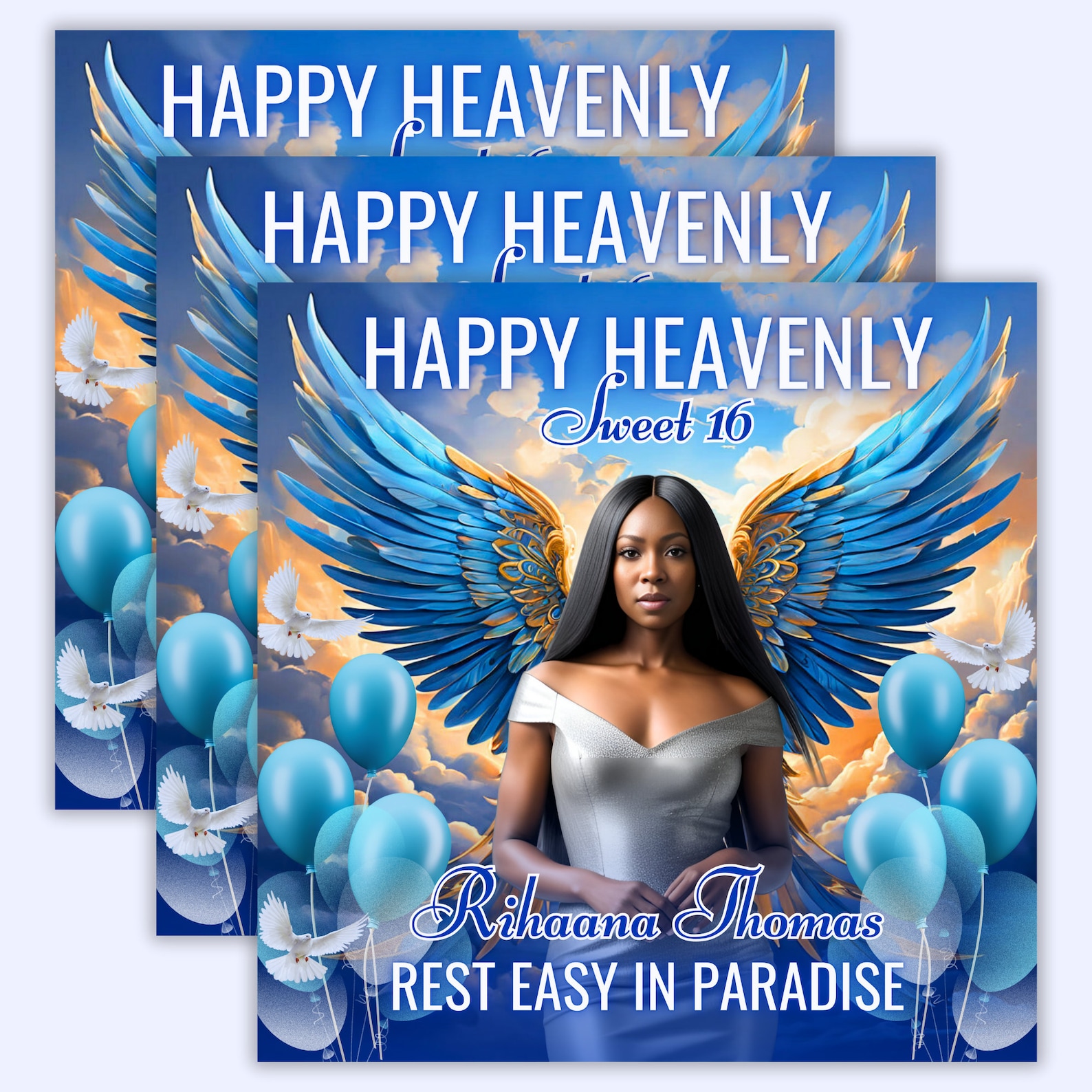 Memorial Birthday Flyer, Editable Stairway to Heaven Template (digital ...