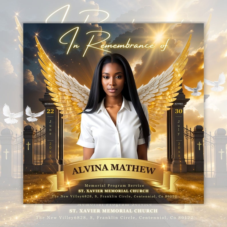 Memorial Balloon Release Flyer | Funeral Flyer | Memorial Flyer | RIP ...