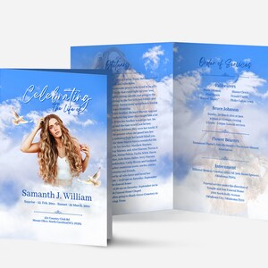 4 Page Funeral Program Template Canva Funeral Template - Etsy