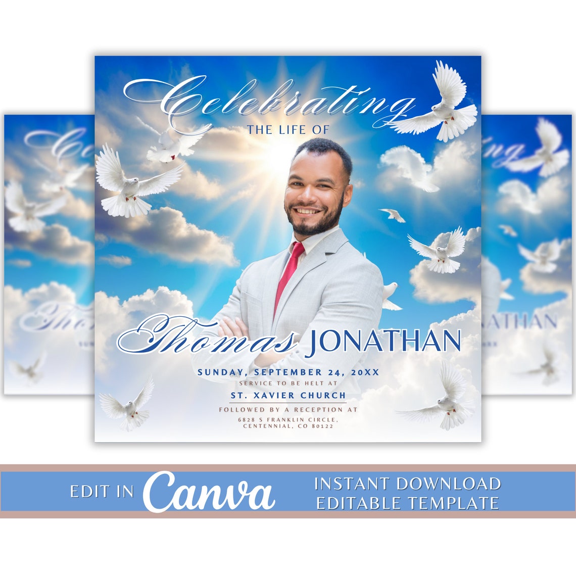 Memorial Funeral Announcement Flyer, Funeral Announcement Template ...