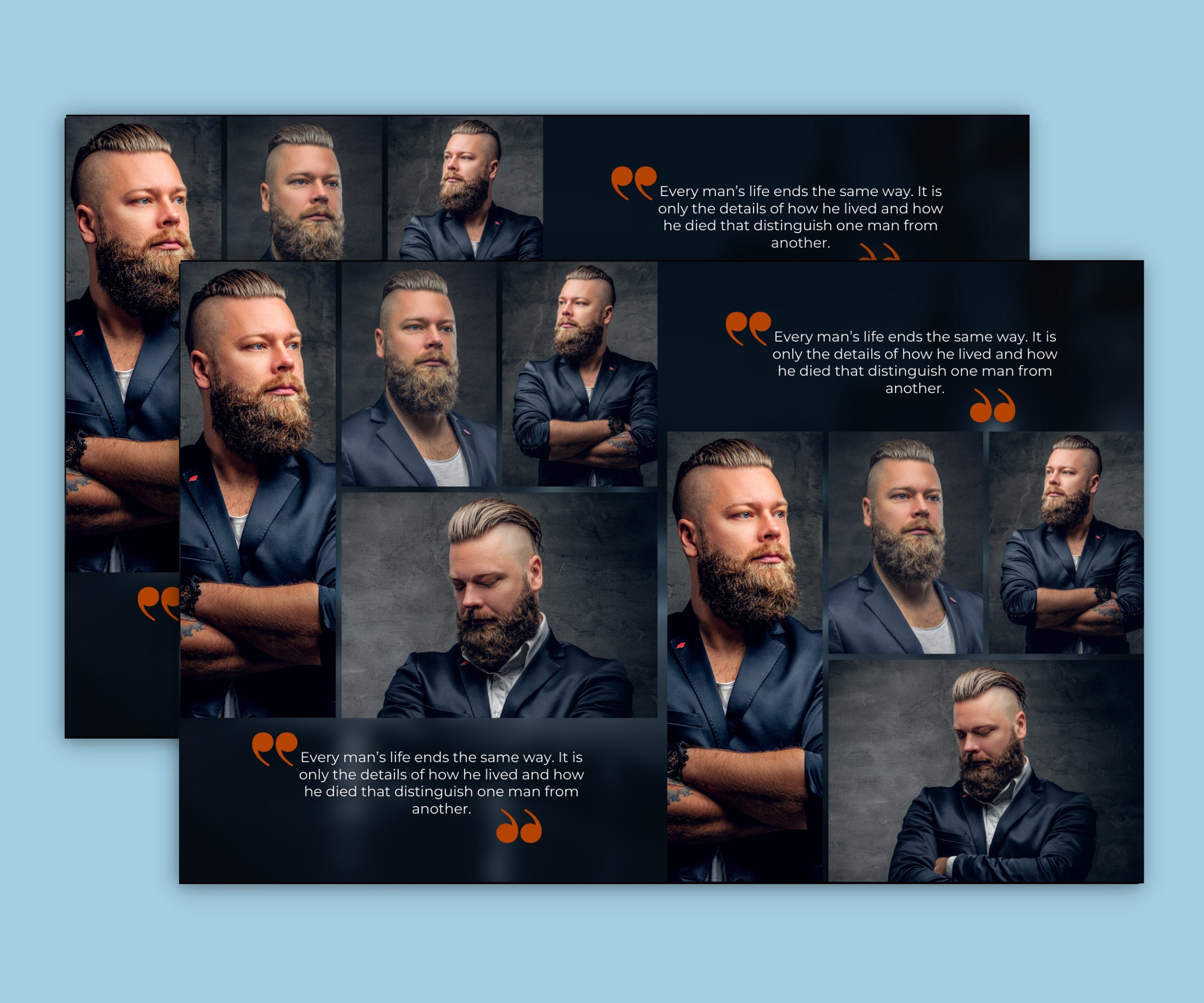 8 Page Legend Magazine Style Funeral. Memorial Program. Canva Template ...