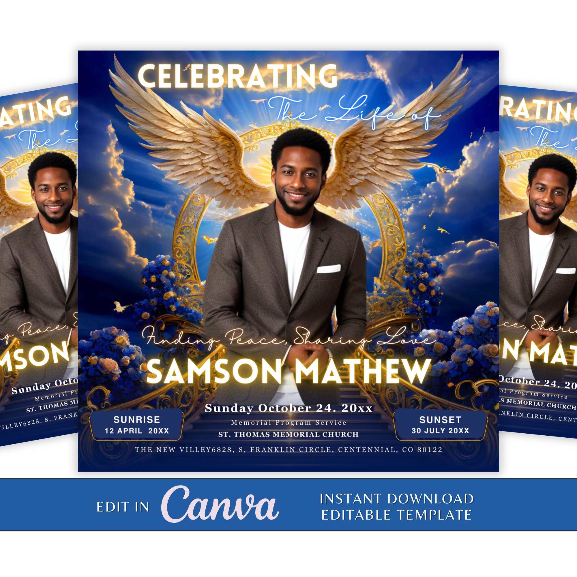 In Loving Memory Flyer, Memorial Funeral Announcement Flyer Template ...