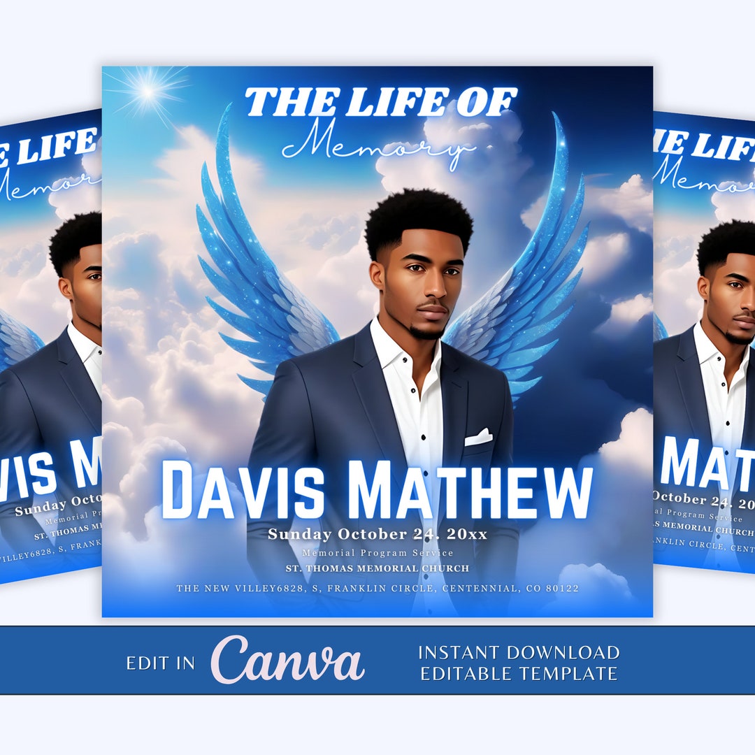 In Loving Memory Flyer, Memorial Funeral Announcement Flyer Template ...