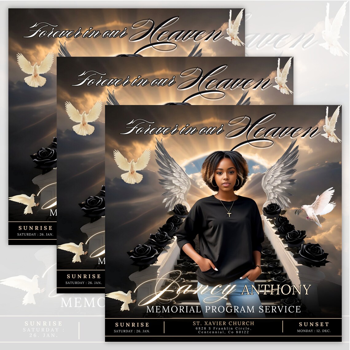 Memorial Funeral Announcement Flyer, Funeral Announcement Template ...