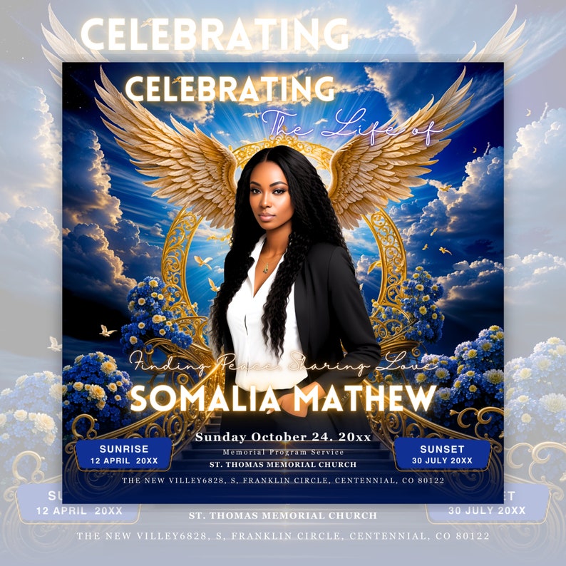 In Loving Memory Flyer, Memorial Funeral Announcement Flyer Template ...