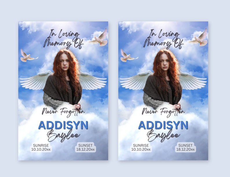 In Loving Memory, RIP Angel Wingstemplate, Memorial Rest in Peace Add ...