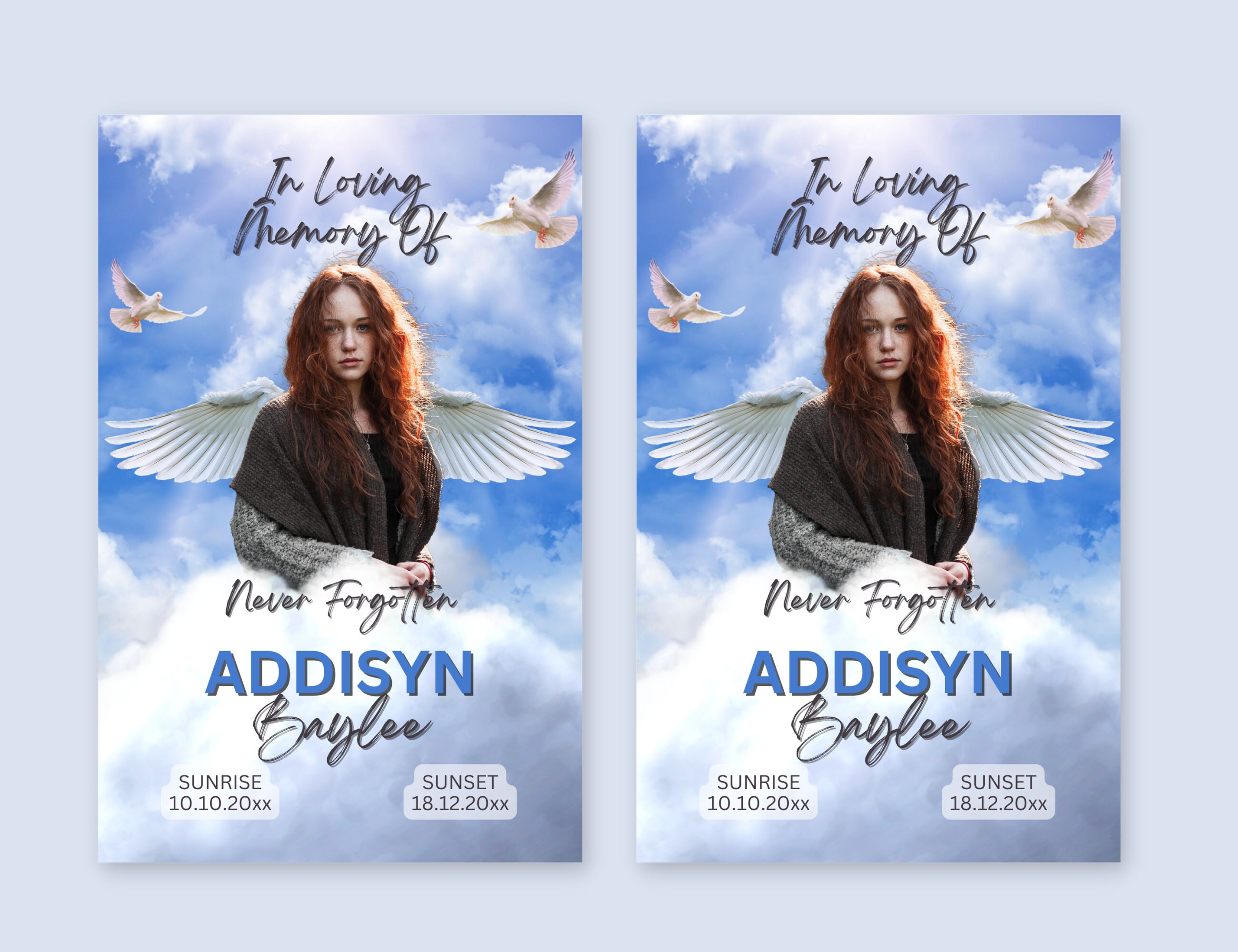 In Loving Memory, RIP Angel Wingstemplate, Memorial Rest in Peace Add ...