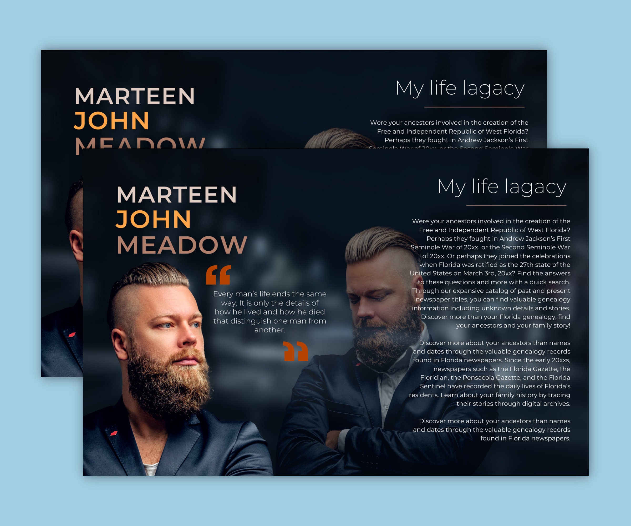 8 Page Legend Magazine Style Funeral. Memorial Program. Canva - Etsy