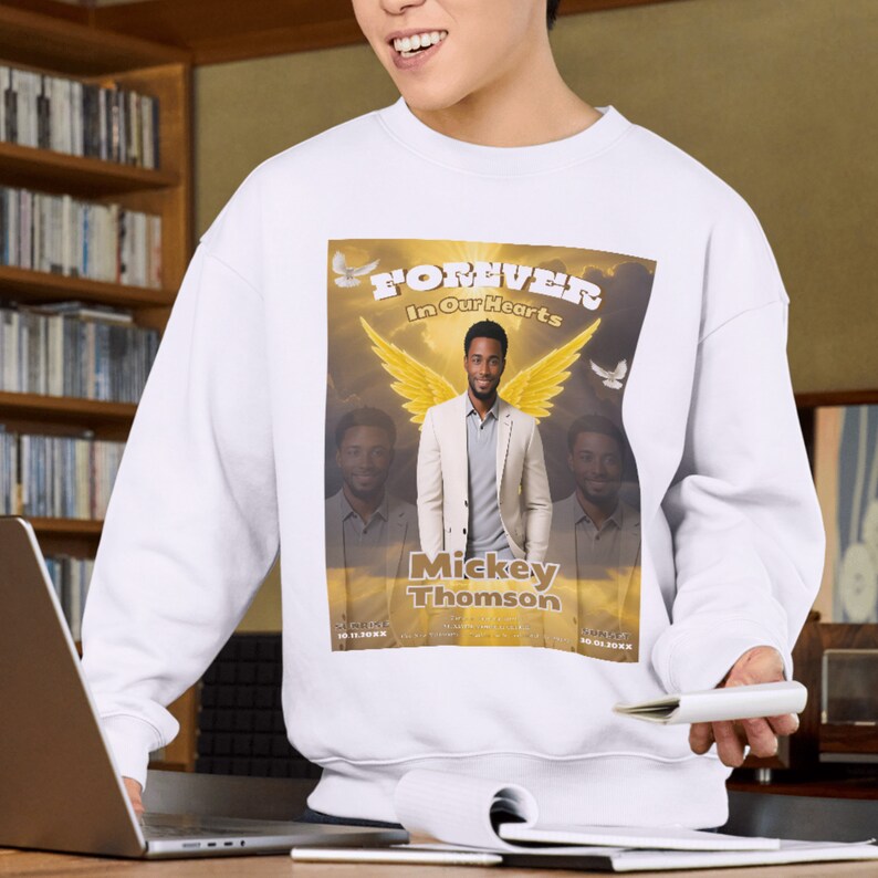 Yellow Black Heaven in Loving Memory Forever in Our Hearts Background ...