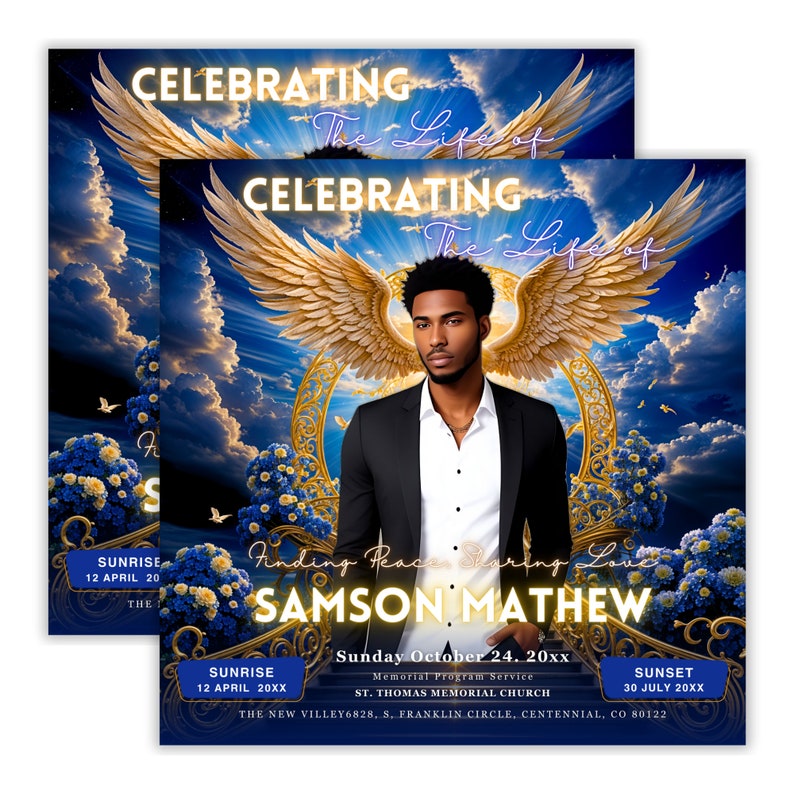 In Loving Memory Flyer, Memorial Funeral Announcement Flyer Template ...