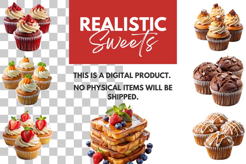 Realistic Sweets Clipart Digital Design Elements for Scrapbooking Web ...