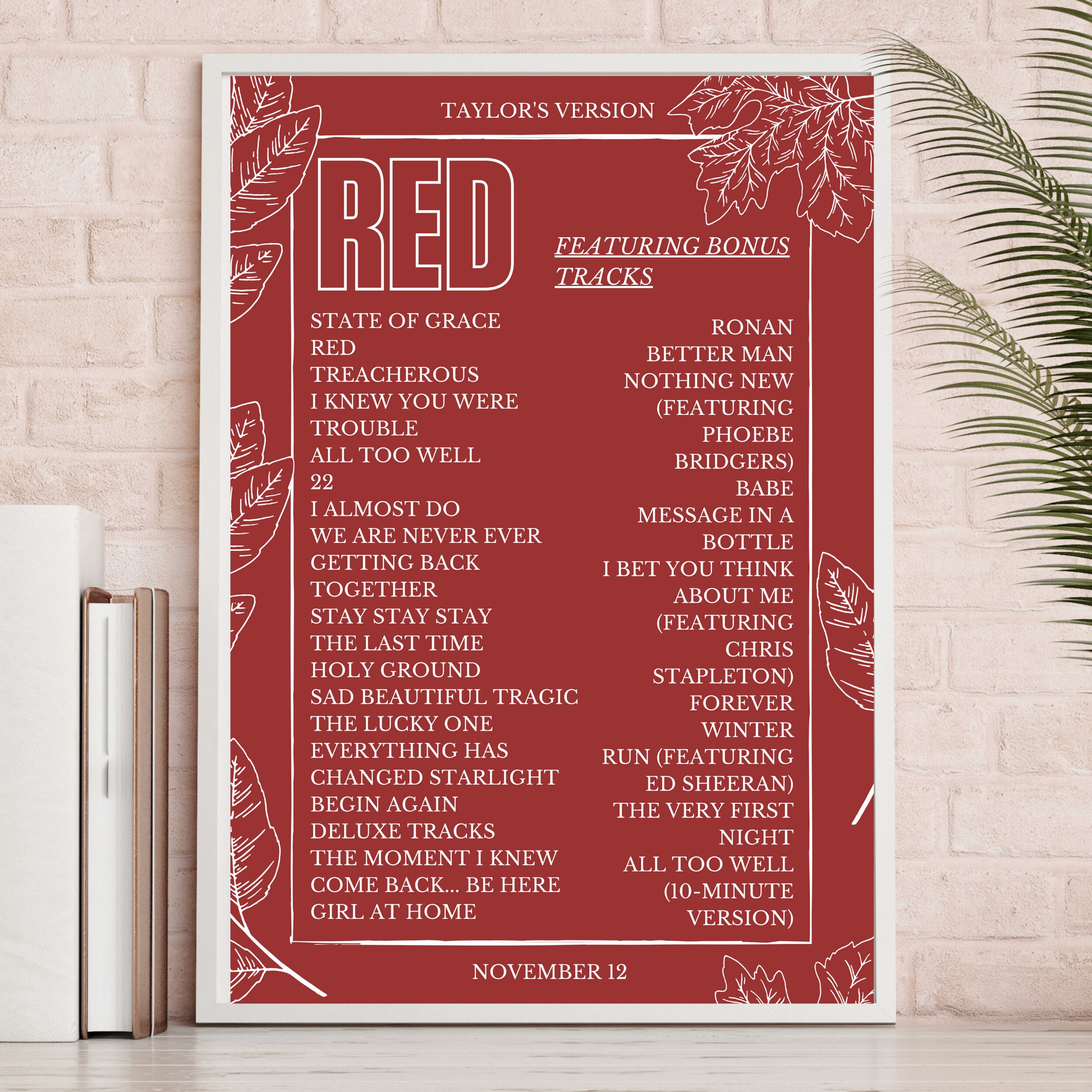 Taylor Swift Album Red Song List