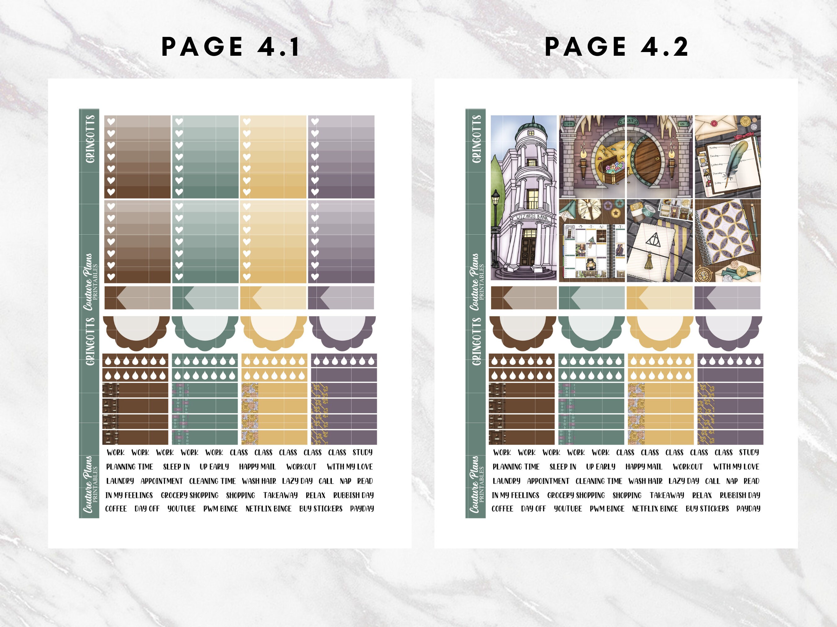 Stickers Papercraft Printable Weekly Planner Sticker Kit Gringotts etna ...