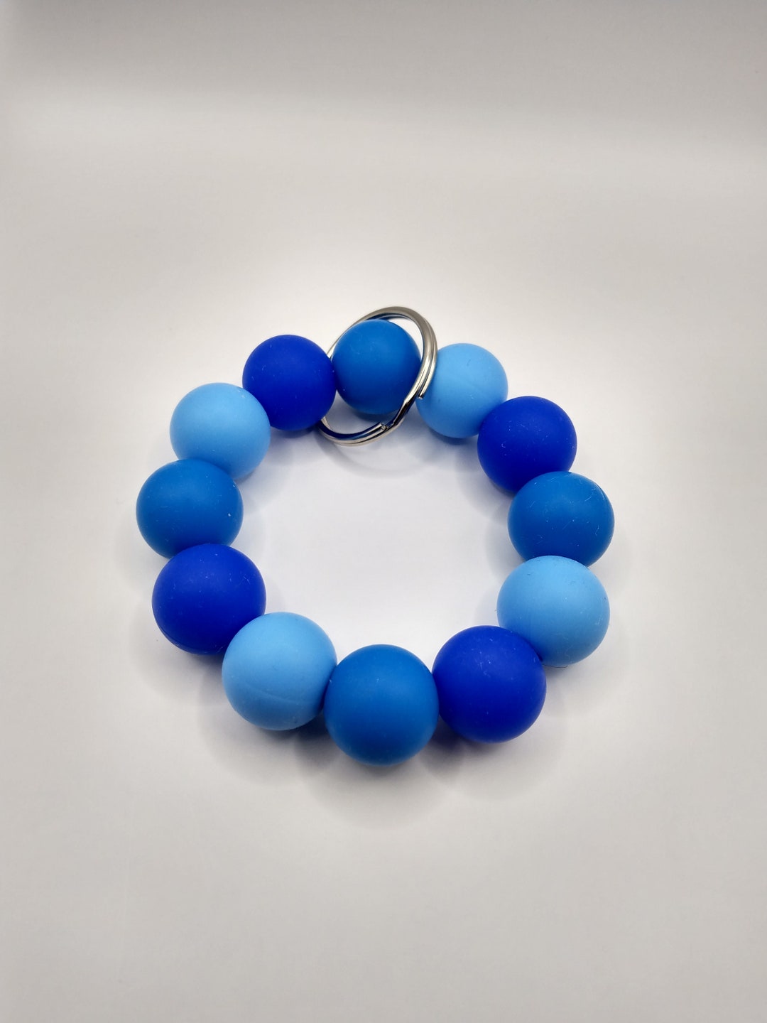 Shades of Blue Keychain, Silicone Bead Keychain, Gifts for Her, Mother ...