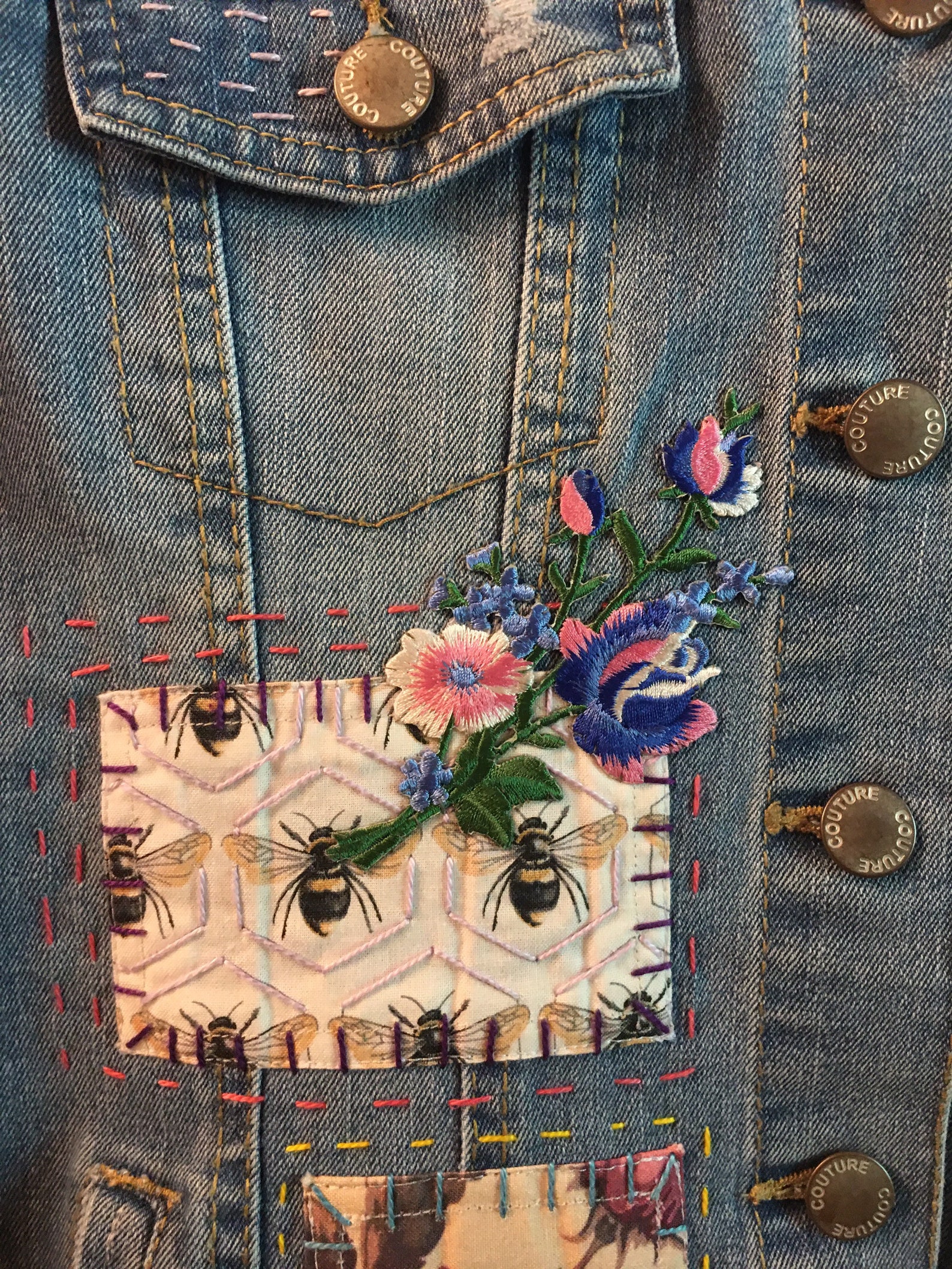 CUSTOM ORDER Womens Jacket, Denim Jacket, Patchwork, Upcycled ...