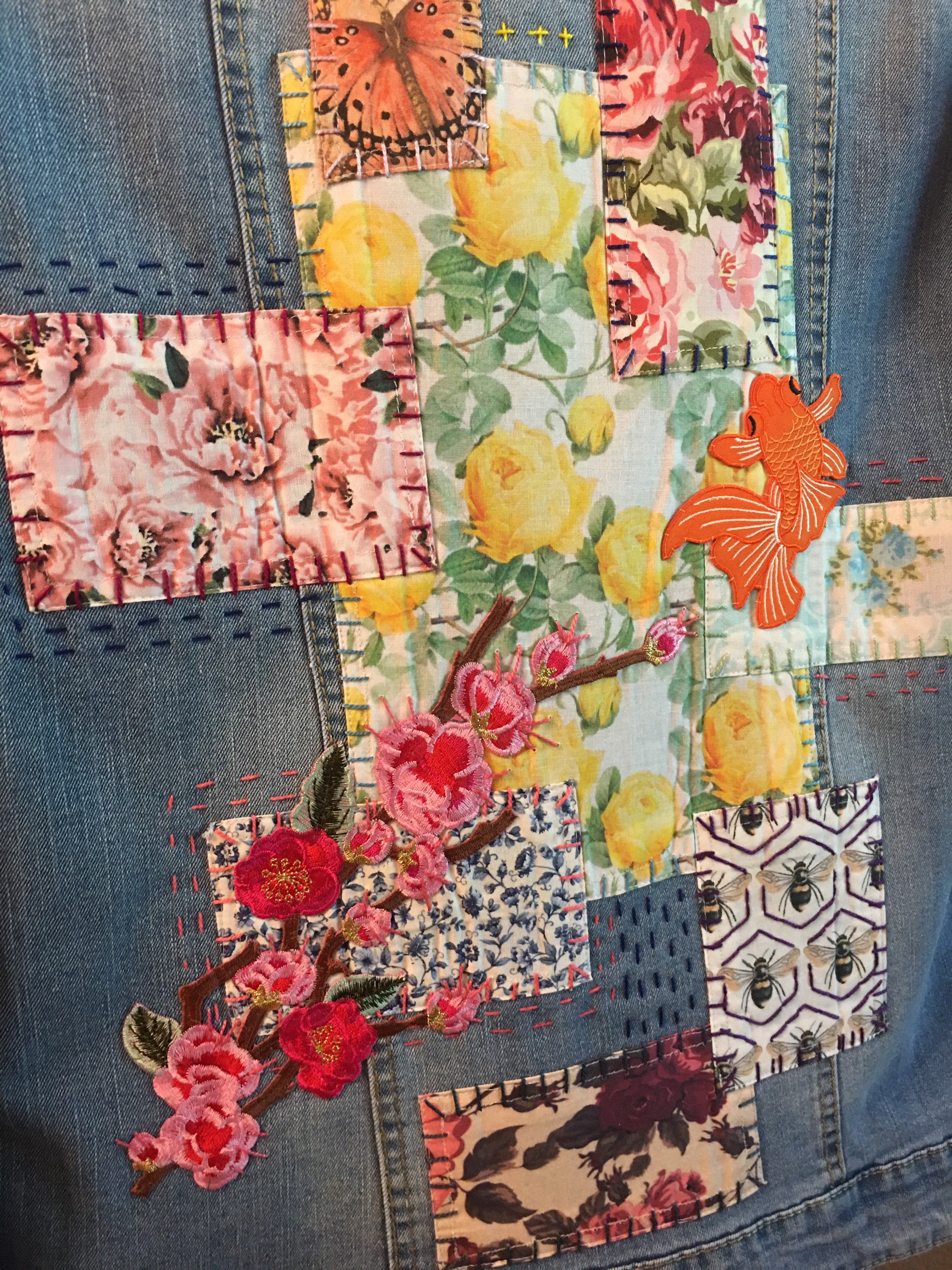 CUSTOM ORDER Womens Jacket, Denim Jacket, Patchwork, Upcycled ...