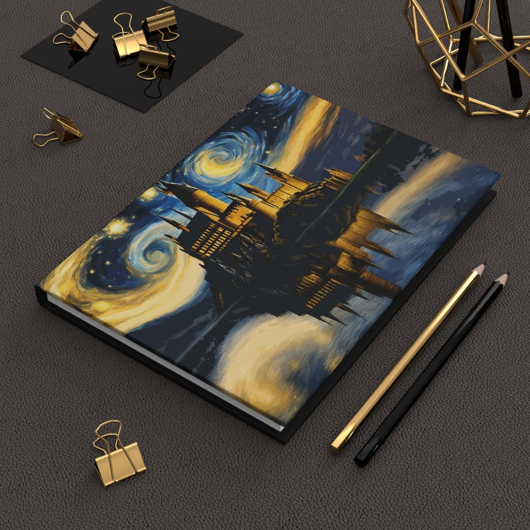 Harry Potter Starry Night Hogwarts Van Gogh Journal, Potterhead Gift ...