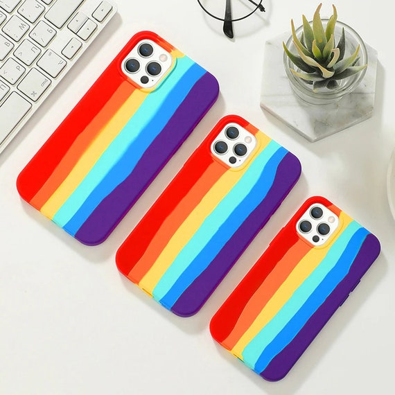 Rainbow Phone Case for iPhoneX XR 11 12 Pro Max Silicone Color | Etsy