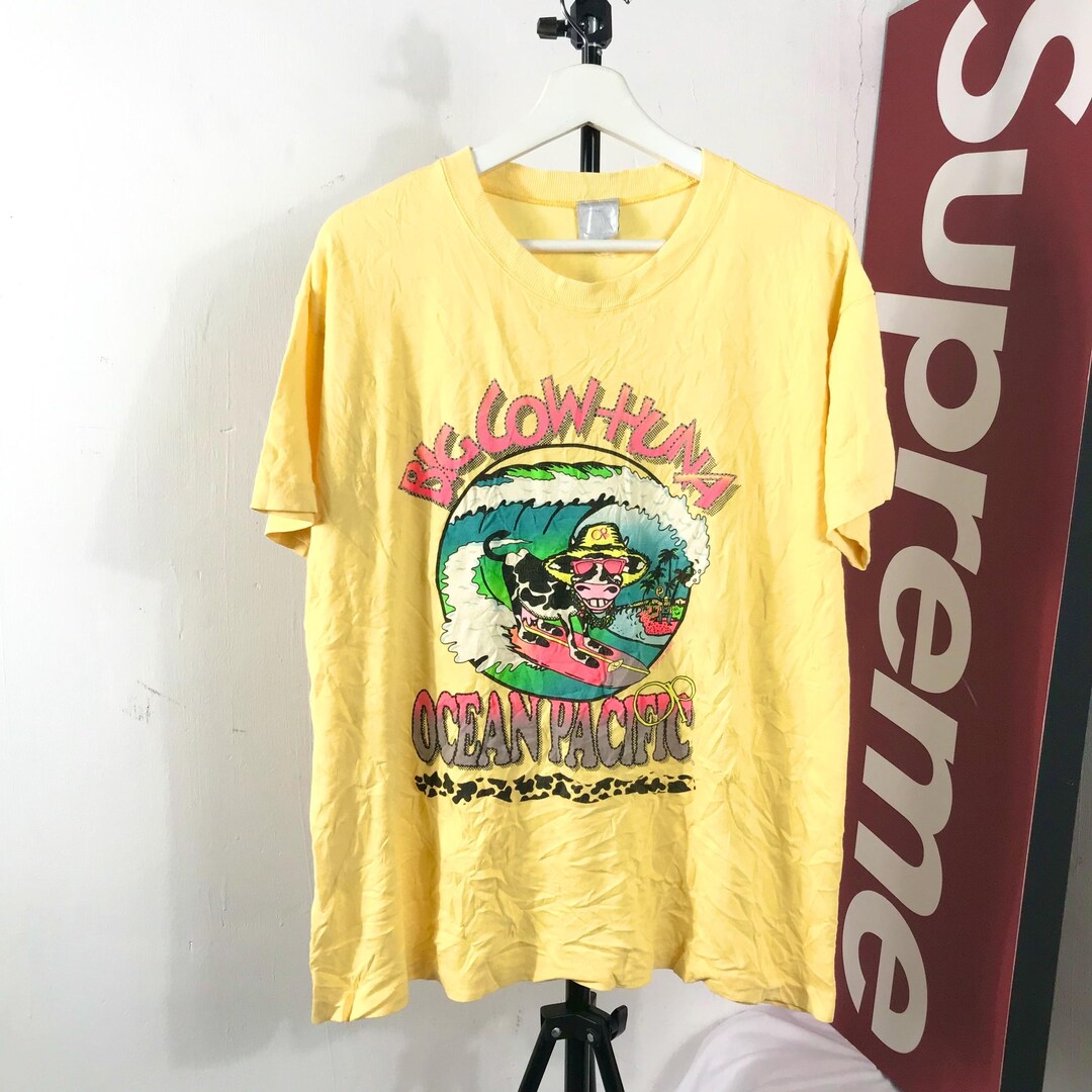 Vintage 90s Ocean Pacific Surf Shirt: Big Cow Huna Hawaii Style - Etsy