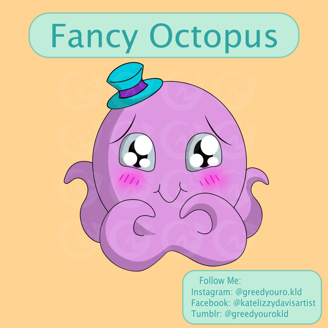 Fancy Octopus Personalised Emote for Twitch Youtube Discord Streamers ...