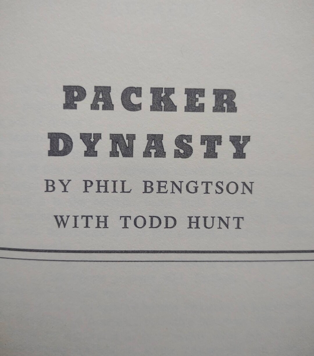 Packer Dynasty by Phil Bengtson/player/defensive Coordinator/assistant ...