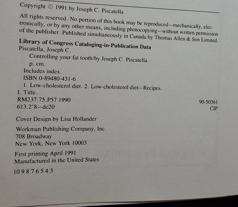 Controlling Your Fat Tooth by Joseph Piscatella/menus, 200 Delicious ...