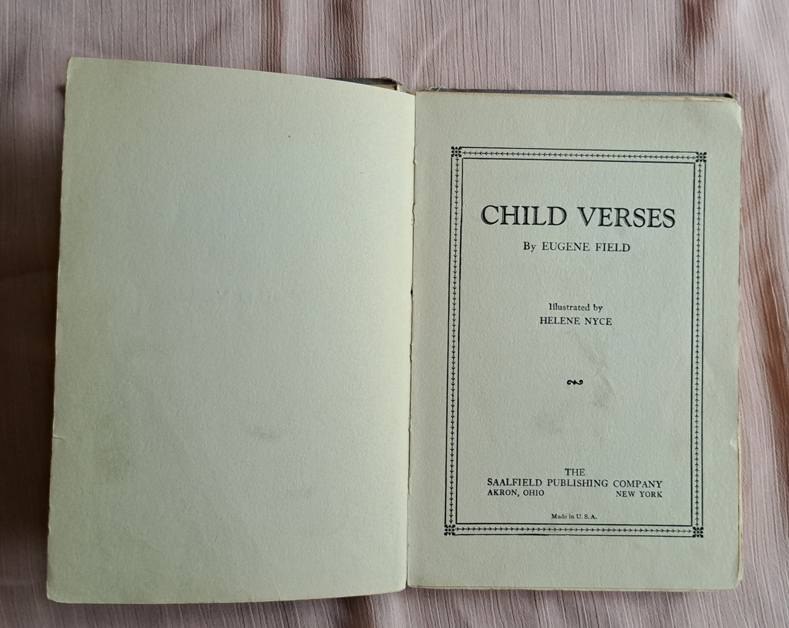 Child Verses by Eugene Field/john Newbery Series/1927 Hardcover ...