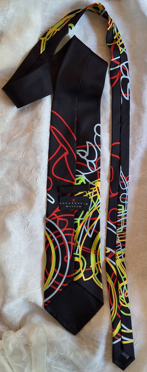 Guggenheim Museum tie/Vintage 100% Silk/Black with ci… - Gem