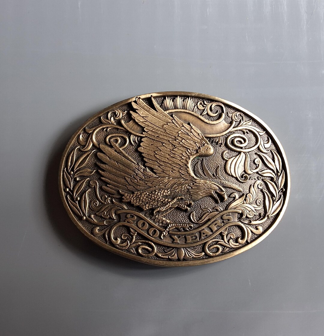 American Eagle 200 Years Belt Buckle/solid Brass/vintage/first Edition ...