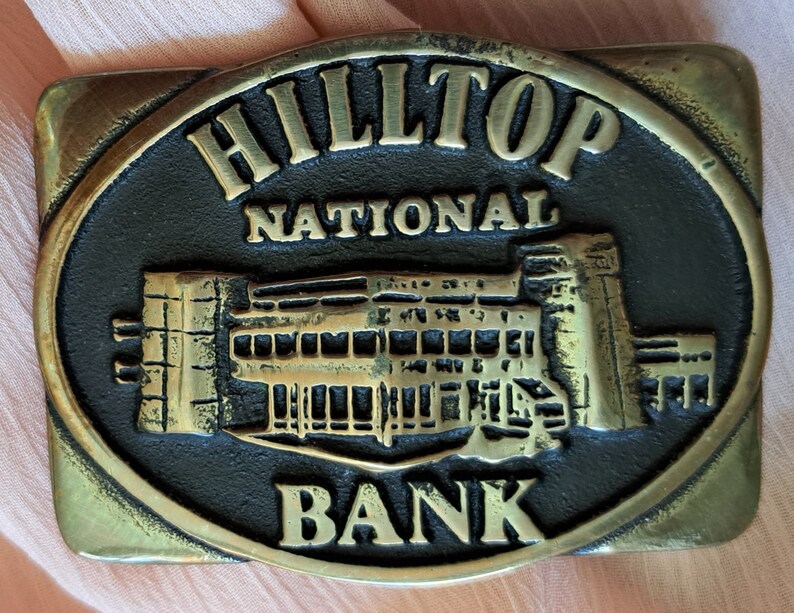 1979 Hilltop National Bank Belt Buckle/casper Wyoming/solid - Etsy