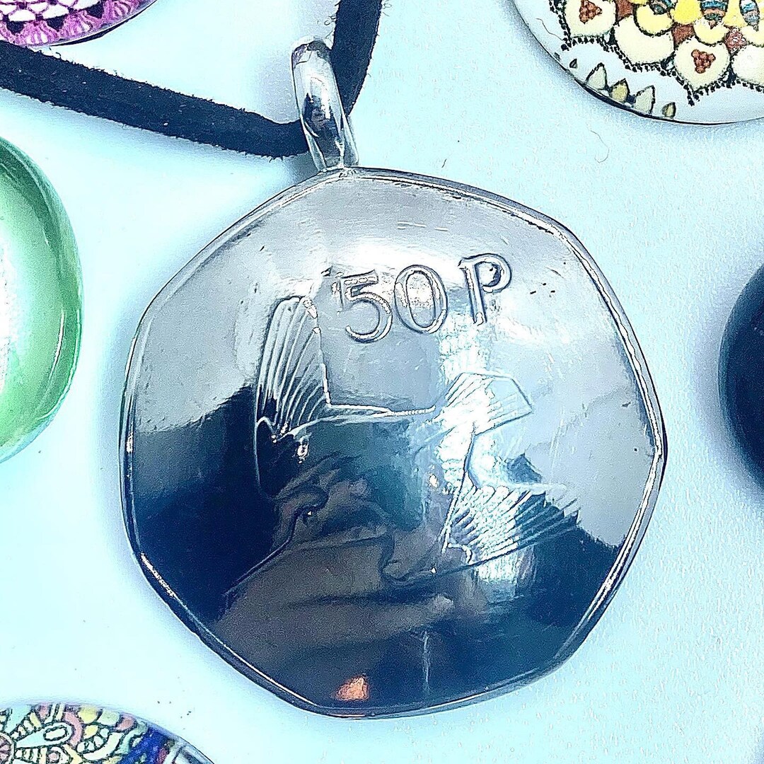 1998 50p Domed Irish Coin Pendant With a Sterling Silver Bezel. - Etsy