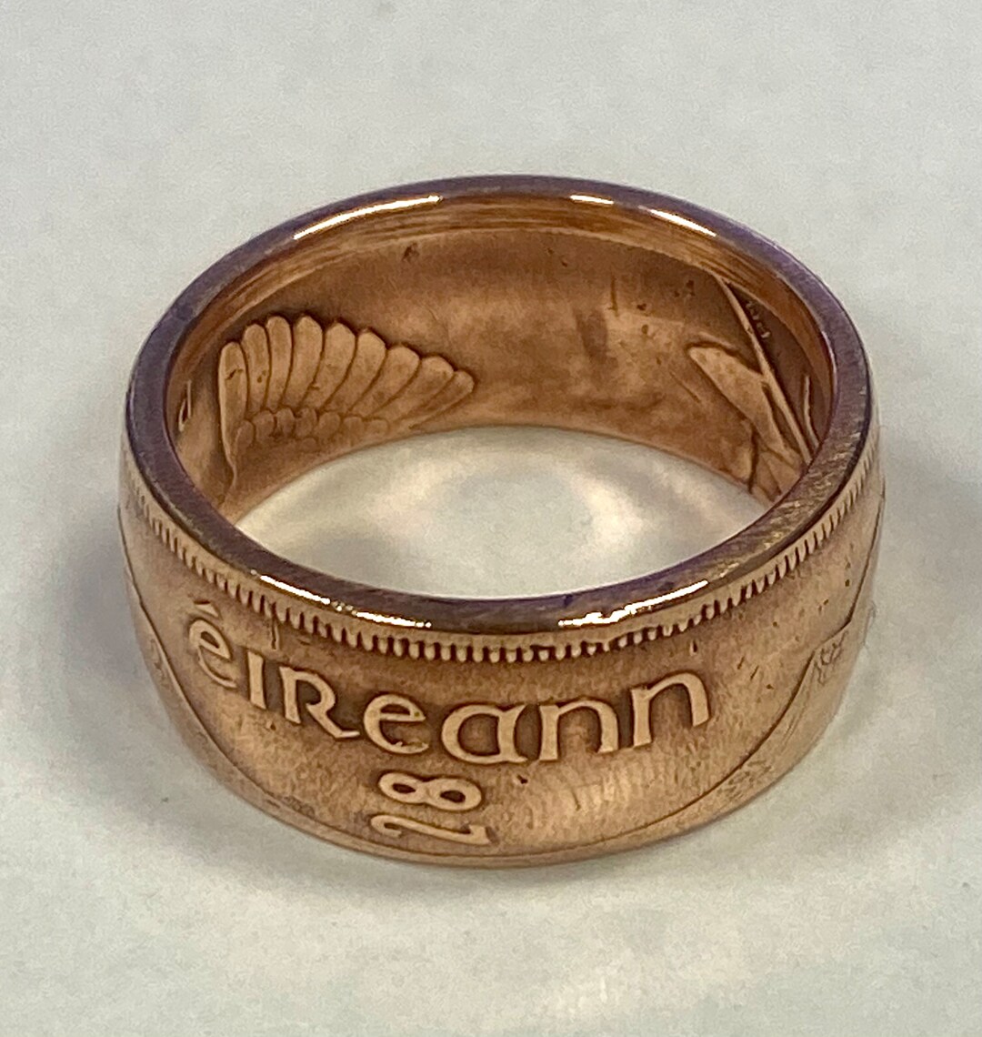 1928 Irish Penny pingin Coin Ring Size 11 US - Etsy