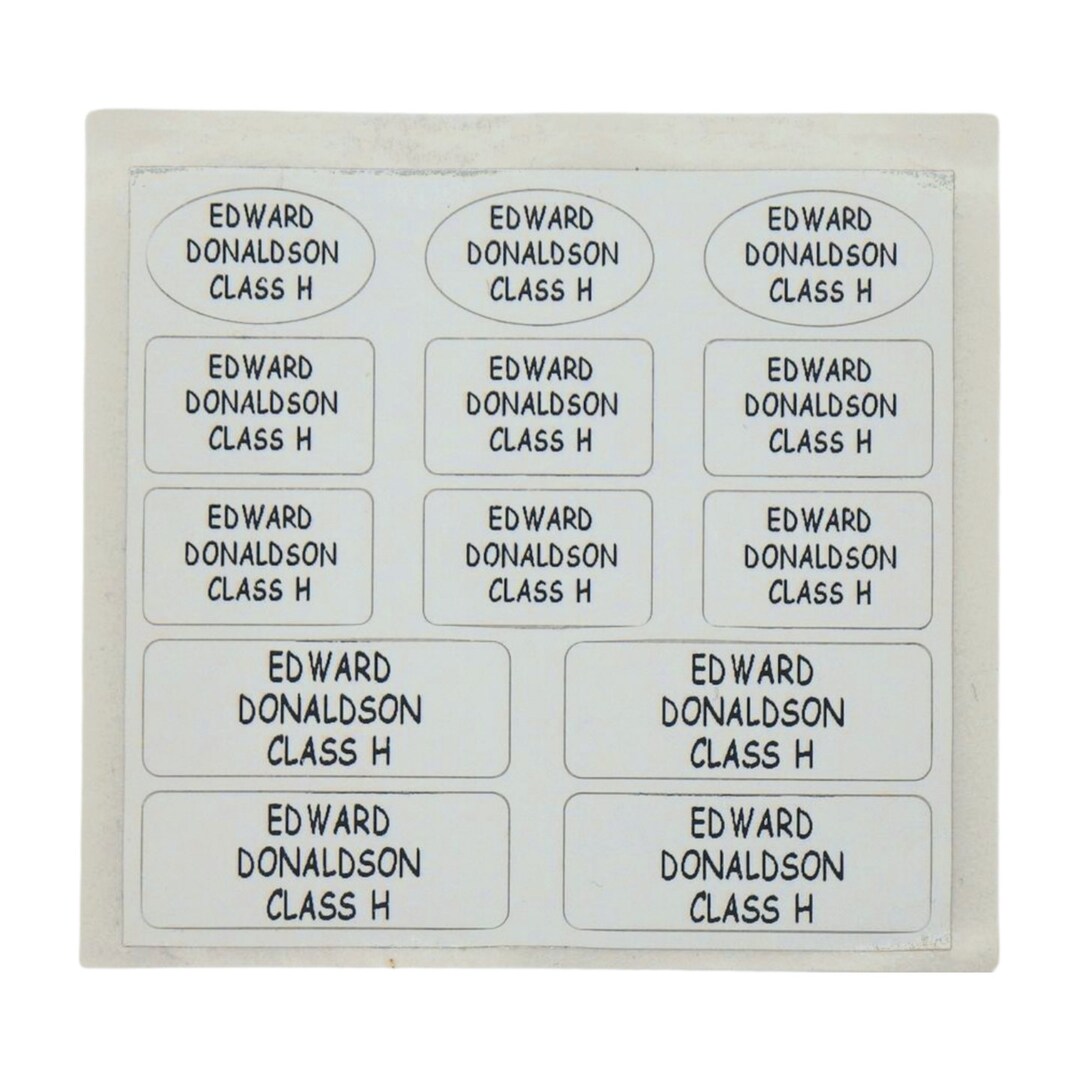 Mixed Shaped Small Stick on Labels - Personalised Stickers, Clothing ...