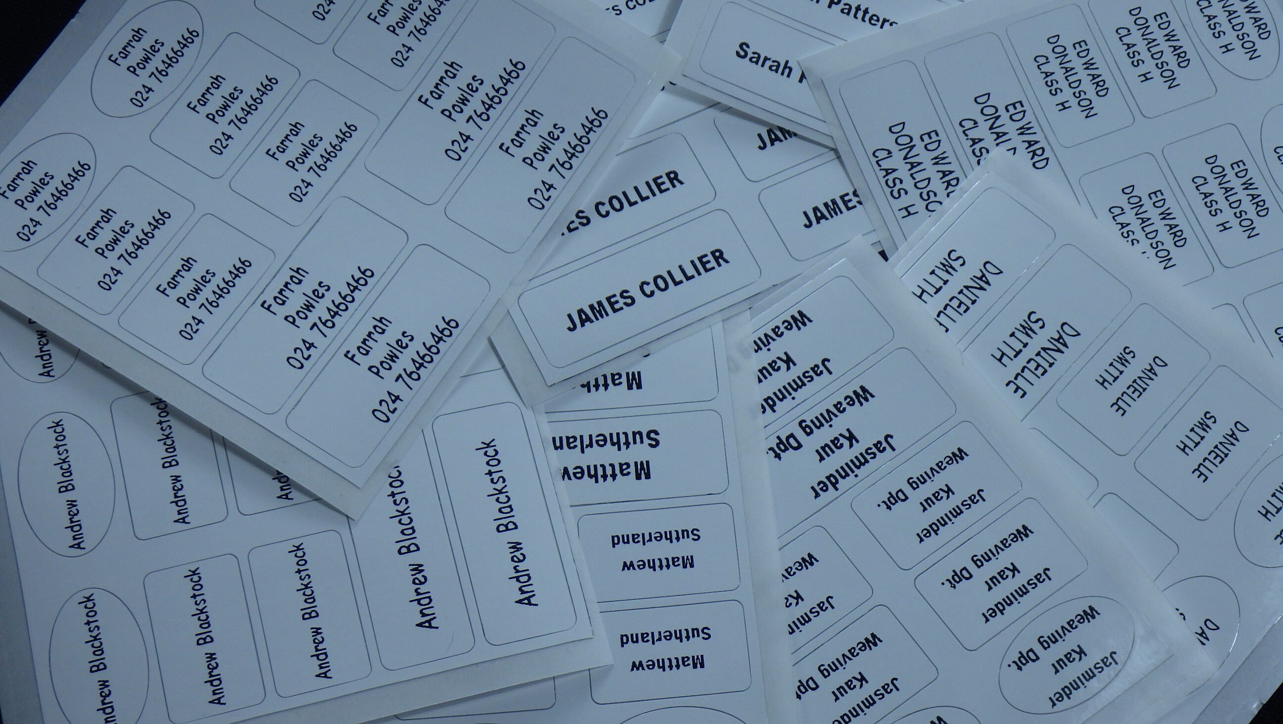 Mixed Shaped Small Stick on Labels Personalised Stickers, Clothing ...