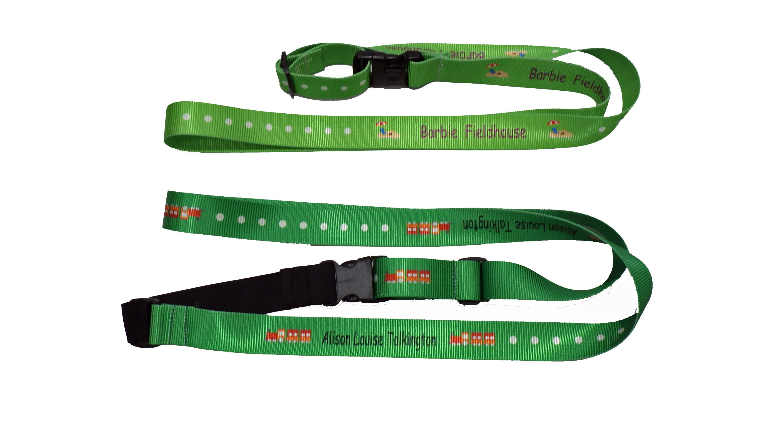 Personalised Luggage Straps - Repeated Name With Motifs, 35mm Wide ...