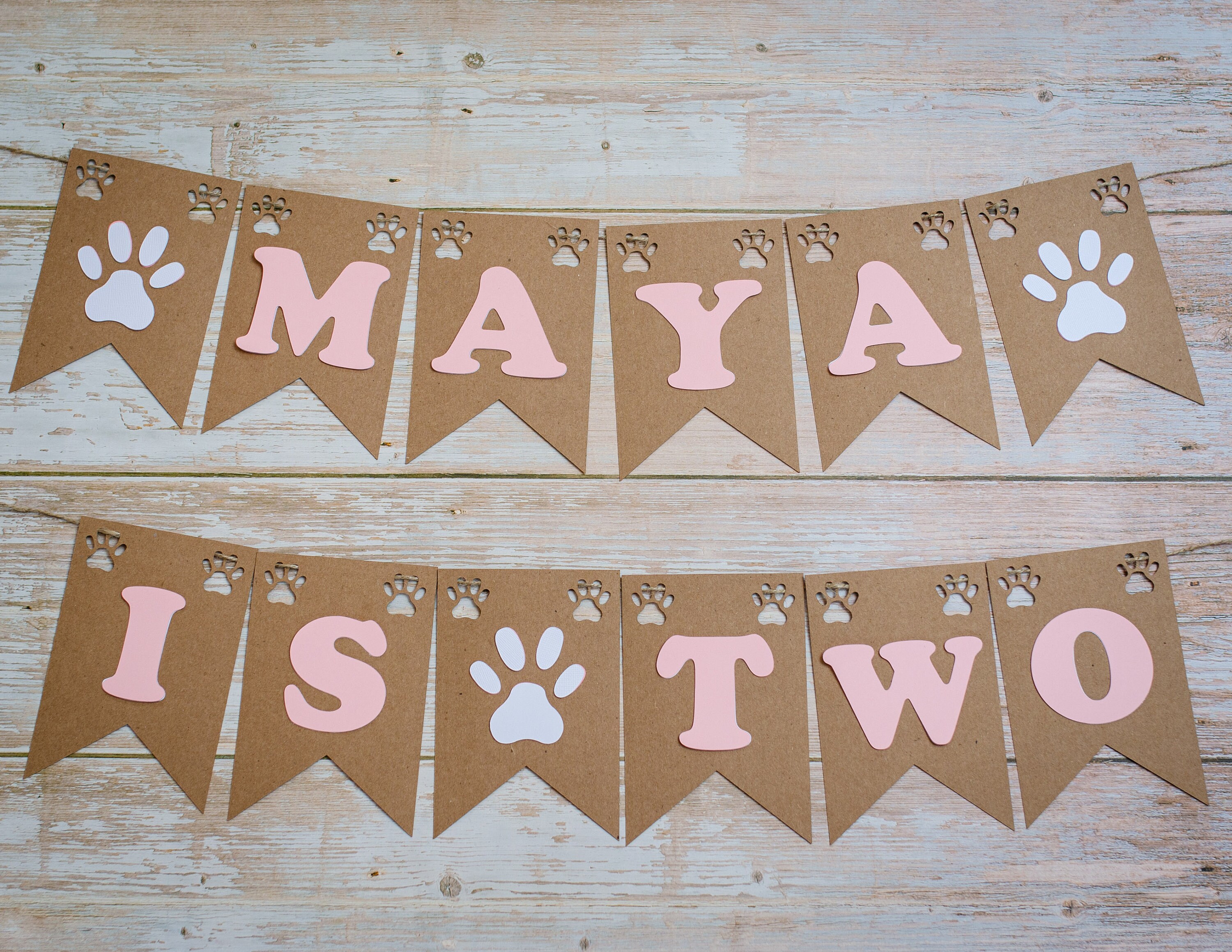 Personalised Puppy Banner Custom Birthday Bunting Occasion - Etsy UK