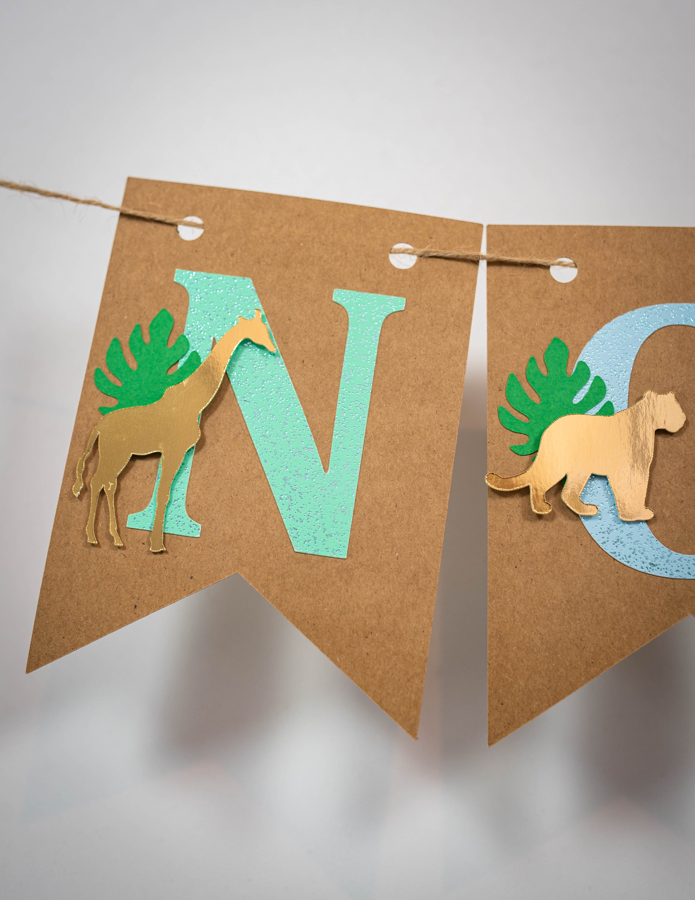 Personalised Banner With Blue and Green Letters Custom - Etsy