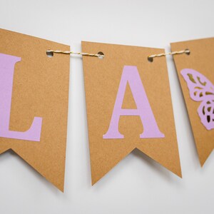 Personalised Banner With Purple Letters, Custom Bunting, Butterfly Name ...