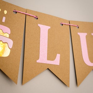 Personalised Banner With Pink Letters, Custom Bunting, Name Banner ...