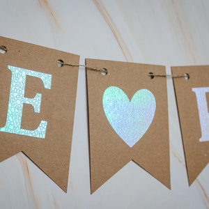 Personalised Banner With White Metallic Letters, Custom Bunting, Name ...
